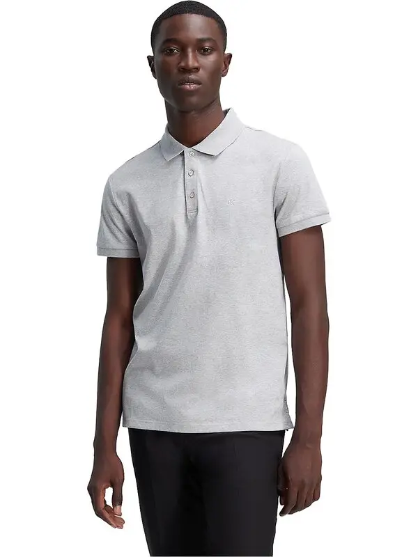 Calvin Klein Slim Smooth Cotton Polo Shirt - Heroic Grey Heather