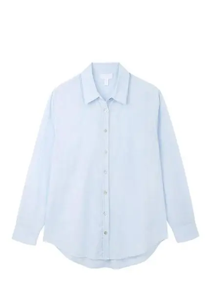 THE WHITE COMPANY Long-sleeved Cotton Voile Shirt - Ice Blue