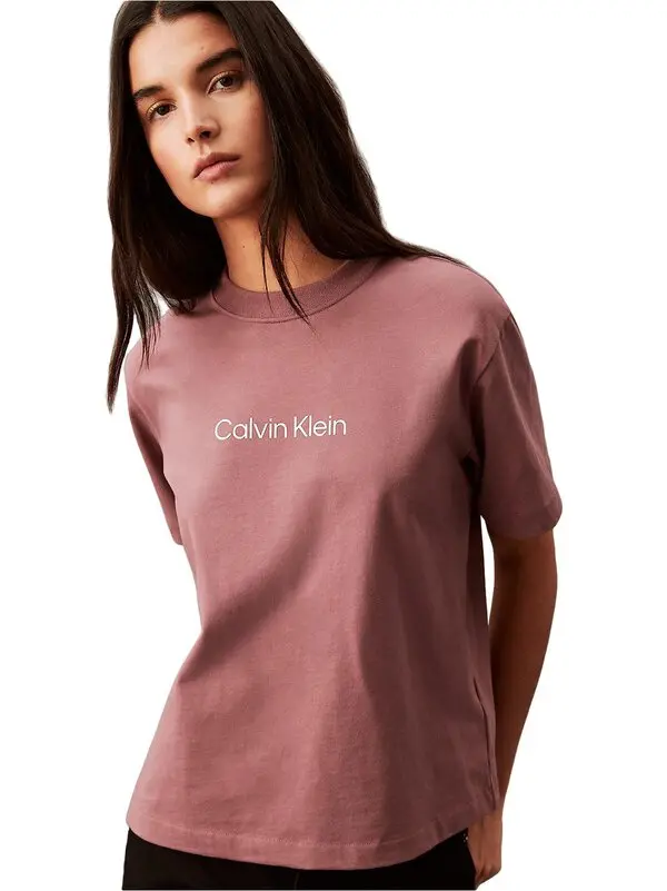 Calvin Klein Standard Logo Boxy Fit Crewneck T-shirt - Capri Rose
