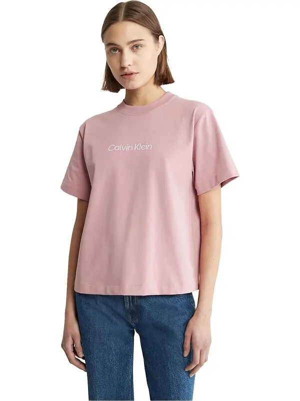 Calvin Klein Standard Logo Boxy Fit Crewneck T-shirt - Foxglove