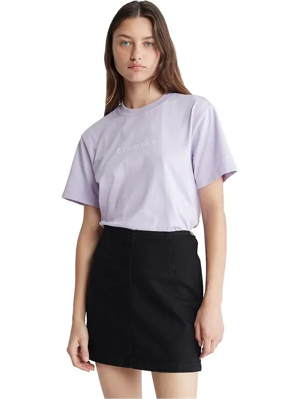 Calvin Klein Standard Logo Boxy Fit Crewneck T-shirt - Pastel Lilac
