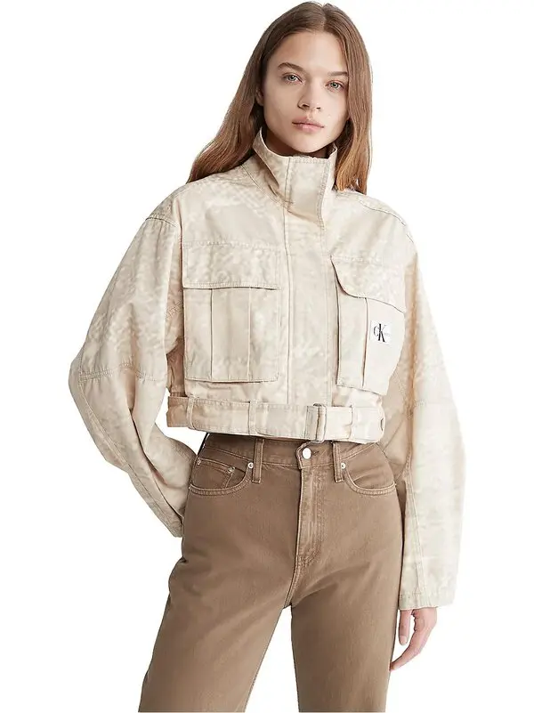 Calvin Klein Cropped Belted Utility Jacket - Landscape