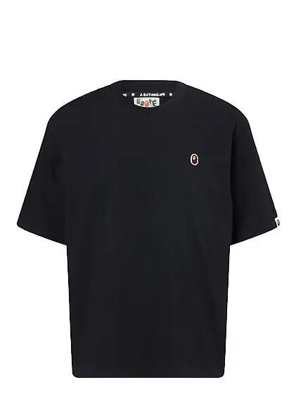 A BATHING APE One Point Logo-embroidered Cotton-jersey T-shirt - Black