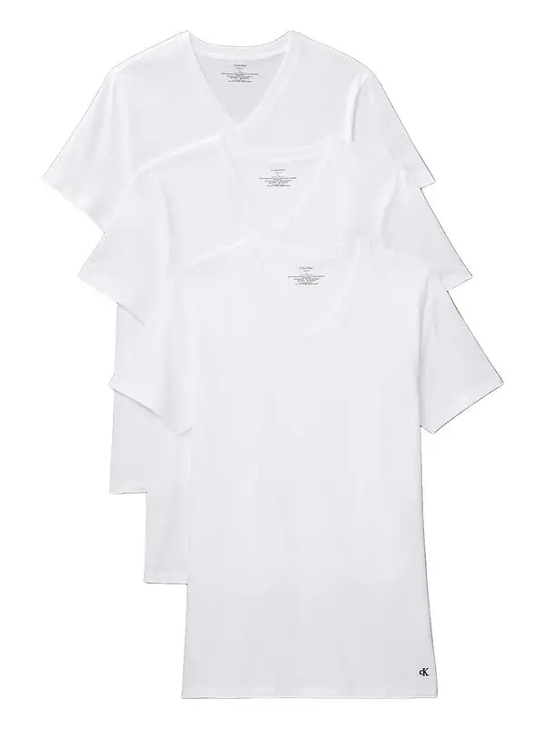 Calvin Klein Cotton Classics 3-pack Classic Fit V-neck T-shirt - White