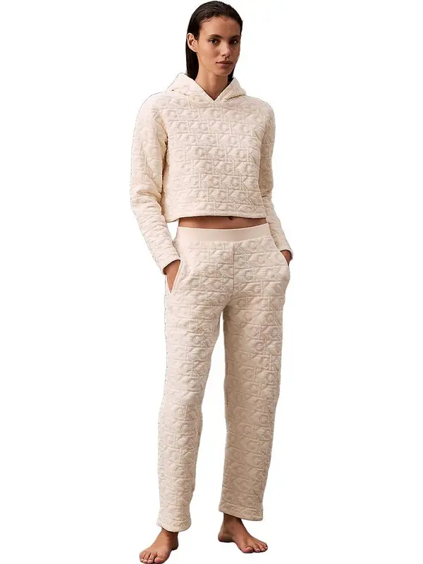 Calvin Klein Terry Lounge Quilted Joggers - Ivory