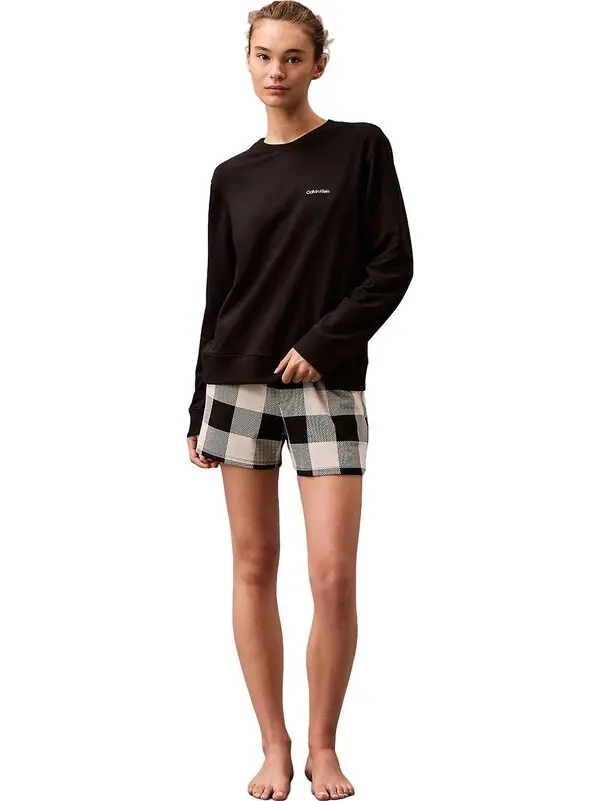 Calvin Klein Modern Cotton Sleep Shorts - Buffalo Check Black / Oatmeal