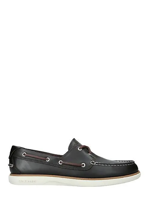 Cole Haan Grandprø Windward Leather Boat Shoes - Dark Brown