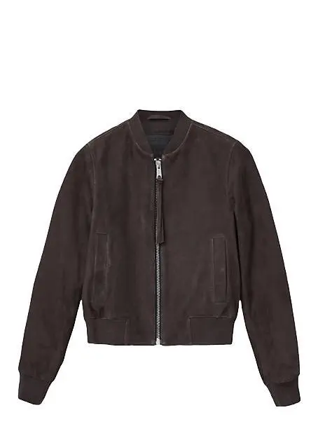 ALLSAINTS Orten Suede Bomber Jacket - Bitter Brown