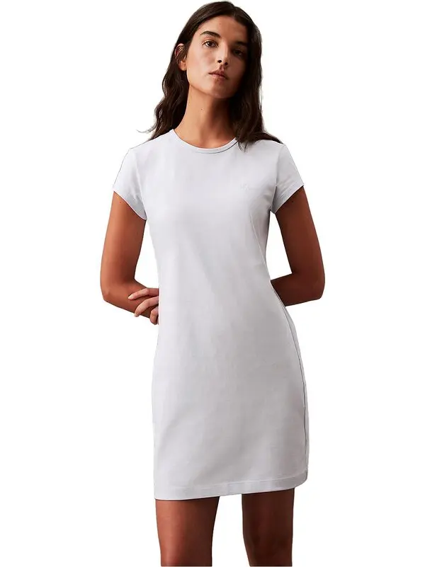 Calvin Klein Archive Logo T-shirt Dress - Arctic Ice