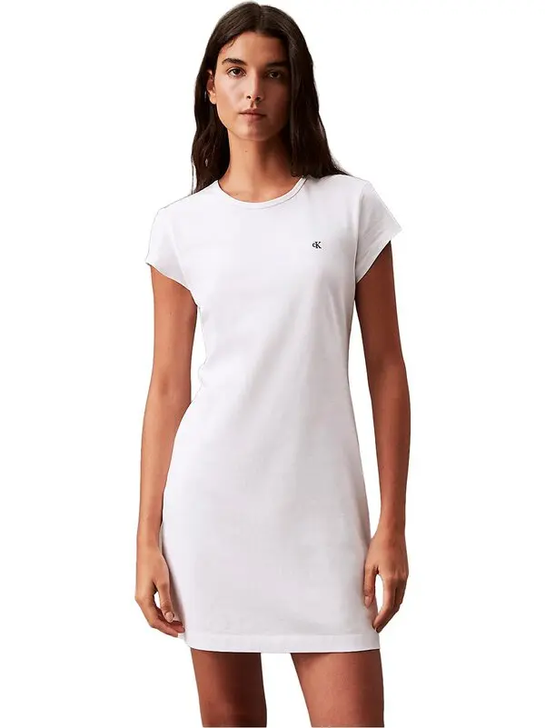 Calvin Klein Archive Logo T-shirt Dress - Brilliant White