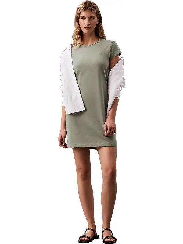 Calvin Klein Archive Logo T-shirt Dress - Cabana Green