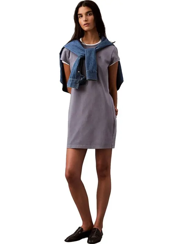 Calvin Klein Archive Logo T-shirt Dress - China Blue