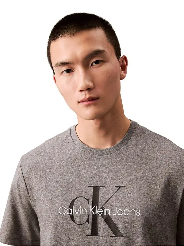Calvin Klein Monologo Tee - Medium Grey Heather