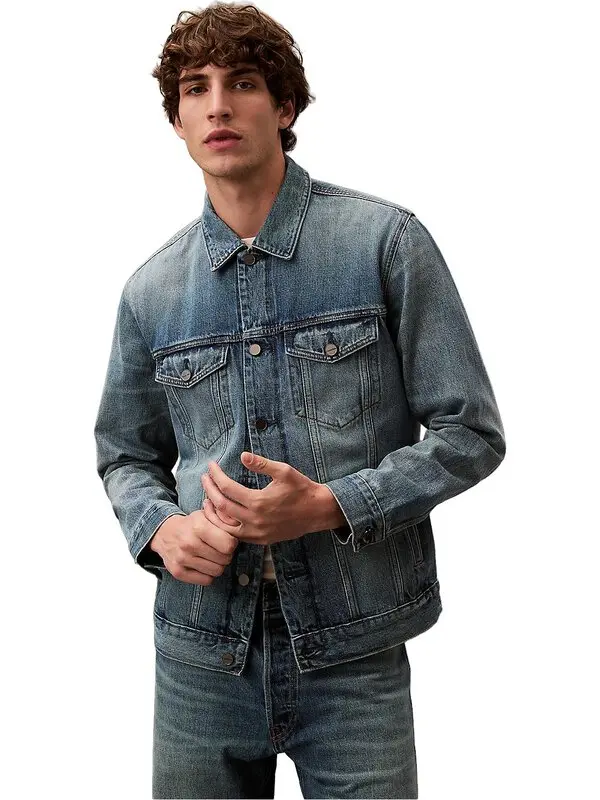 Calvin Klein Selvedge Denim Trucker Jacket - Alloy Indigo