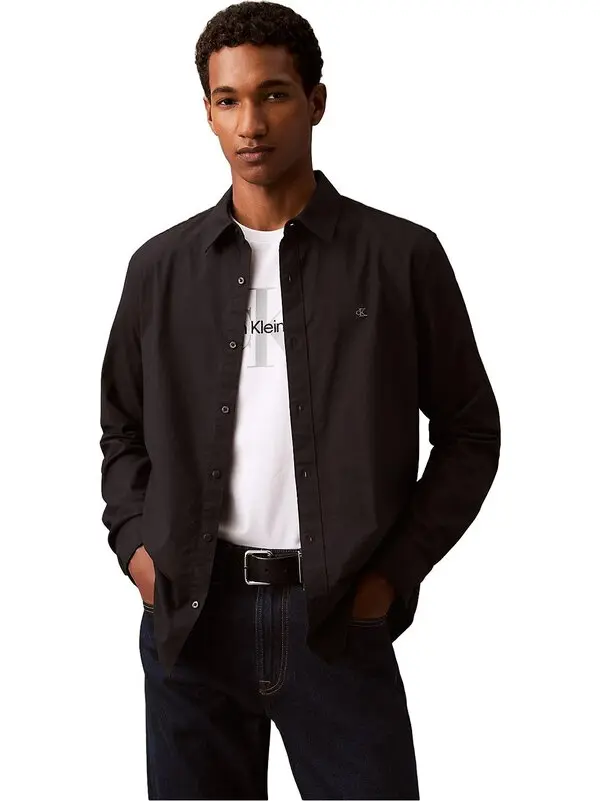 Calvin Klein Solid Oxford Classic Button-down Shirt - Black Beauty