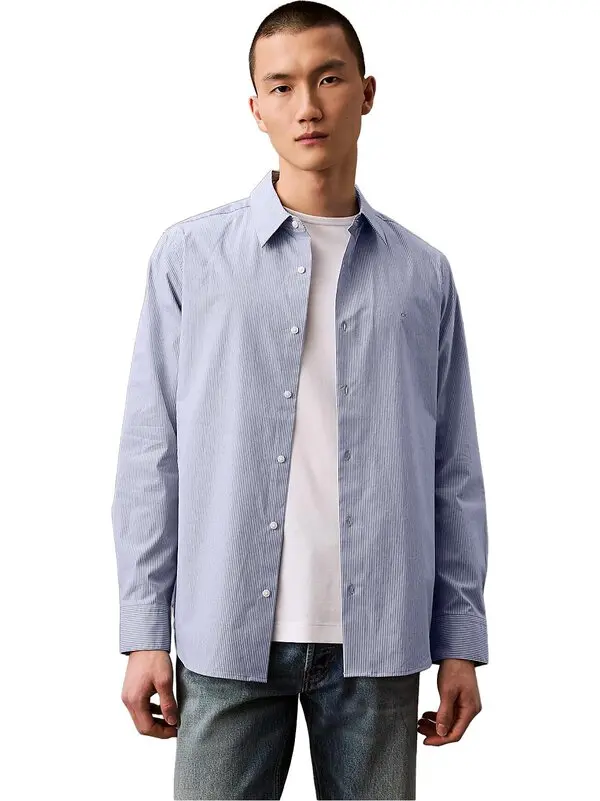 Calvin Klein Solid Oxford Classic Button-down Shirt - Blue Horizon