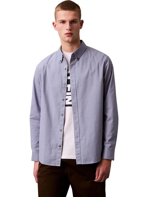 Calvin Klein Solid Oxford Classic Button-down Shirt - Tempest