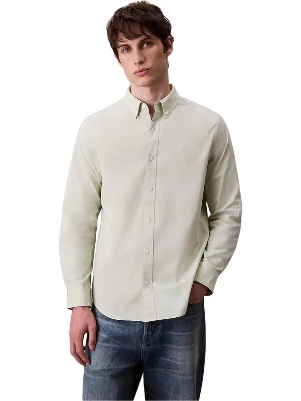 Calvin Klein Solid Oxford Classic Button-down Shirt - Tender Greens