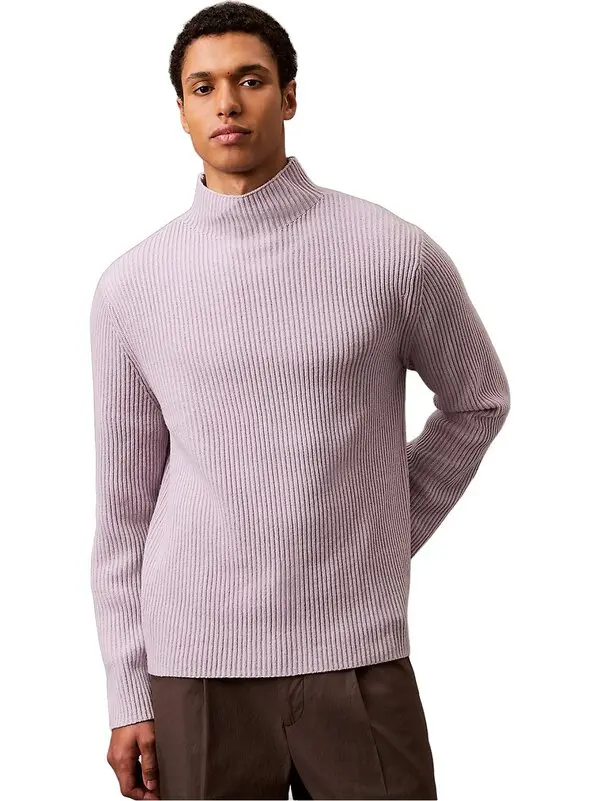 Calvin Klein Wool-blend Mock Neck Sweater - Evening Haze