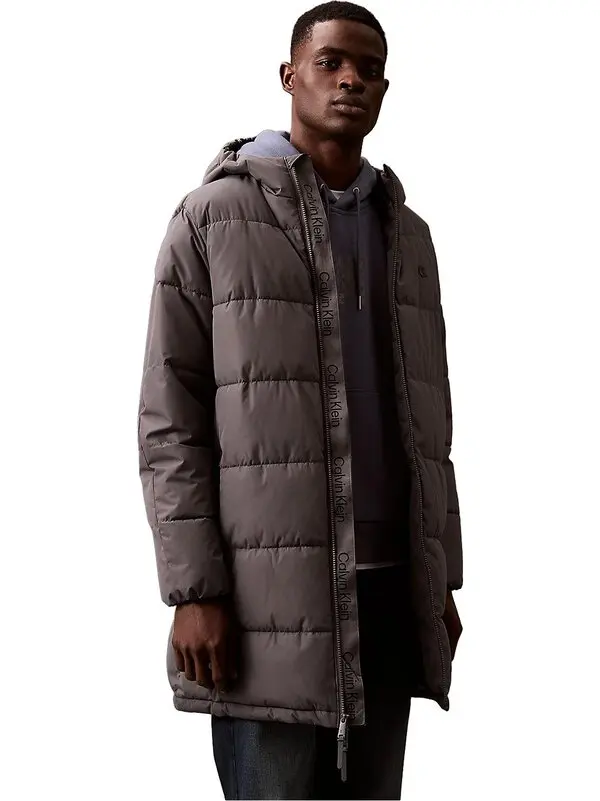Calvin Klein Heavyweight Hooded Puffer Coat - Endless Gray