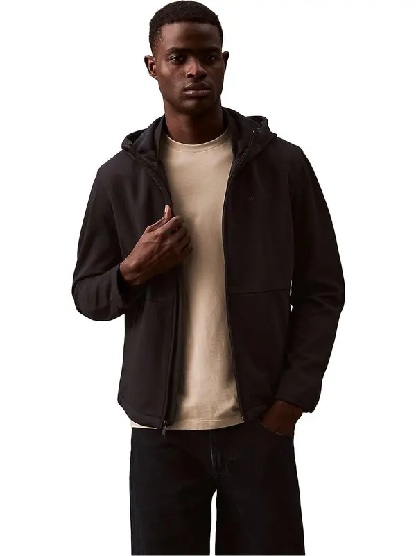 Calvin Klein Lined Soft Shell Hooded Jacket - Black Beauty