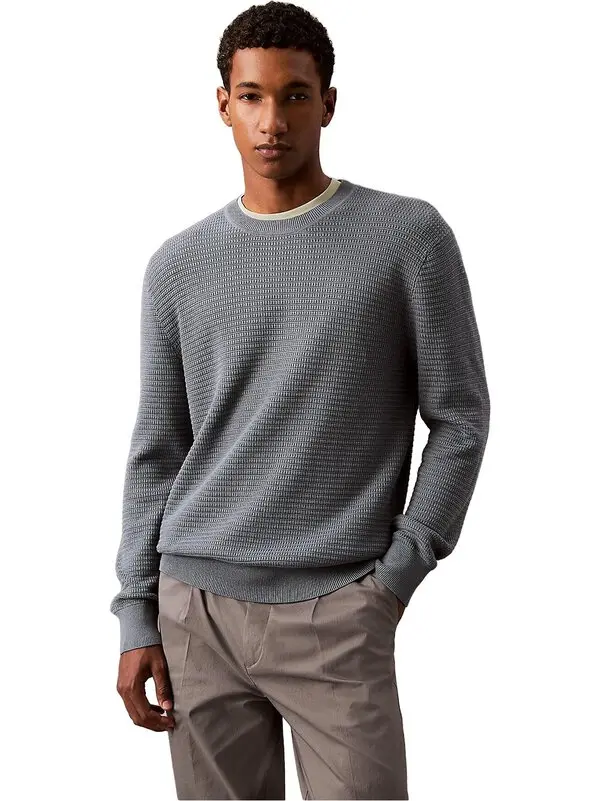 Calvin Klein Supima Cotton Textured Sweater - Stormy Weather