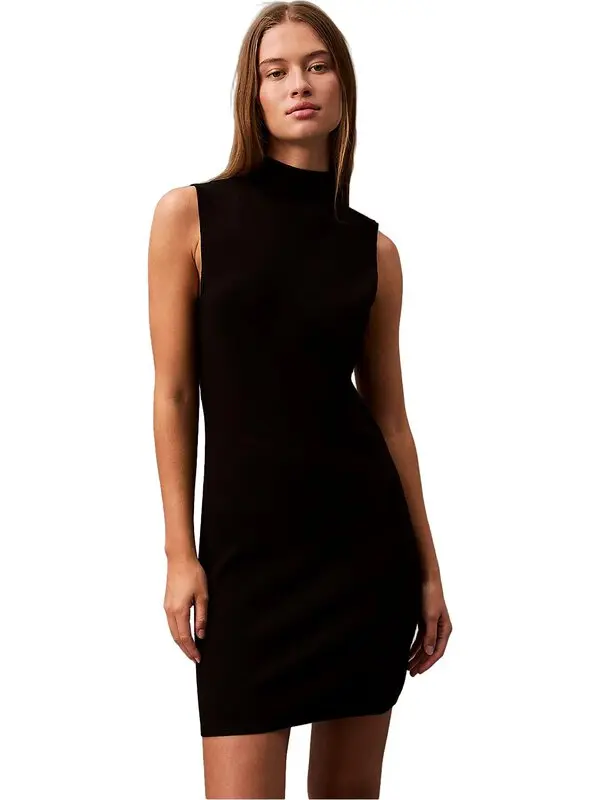 Calvin Klein Tech Knit Mini Dress - Black Beauty