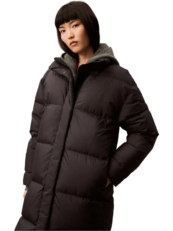 Calvin Klein Long Down Puffer Jacket - Black Beauty