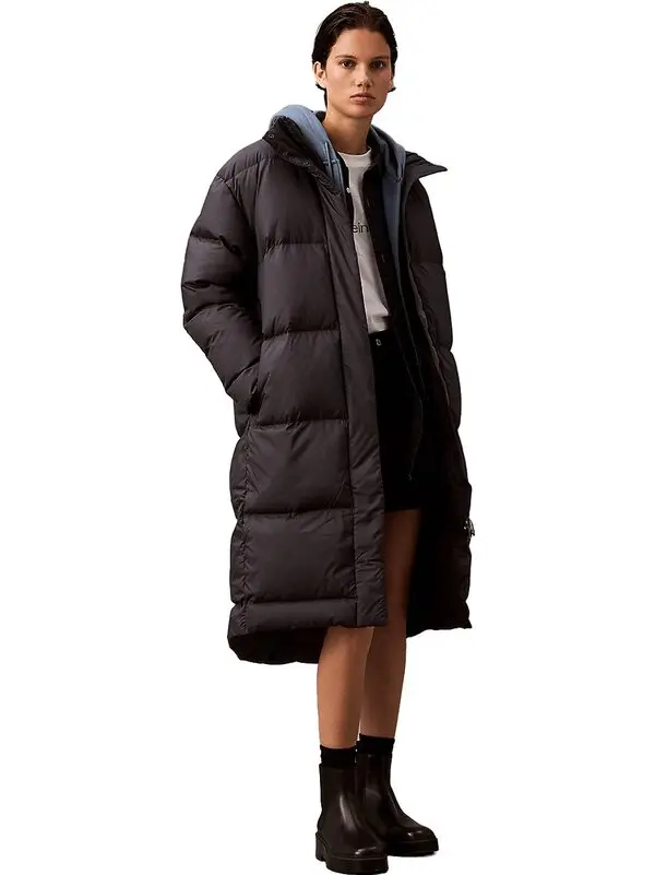 Calvin Klein Long Down Puffer Jacket - Ebony