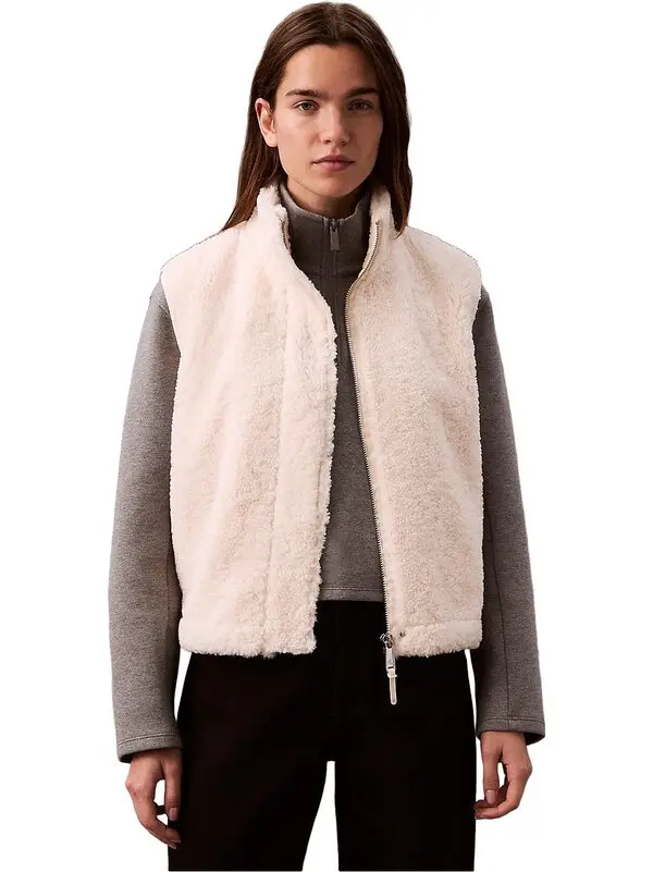 Calvin Klein Sherpa Cocoon Vest - Dew