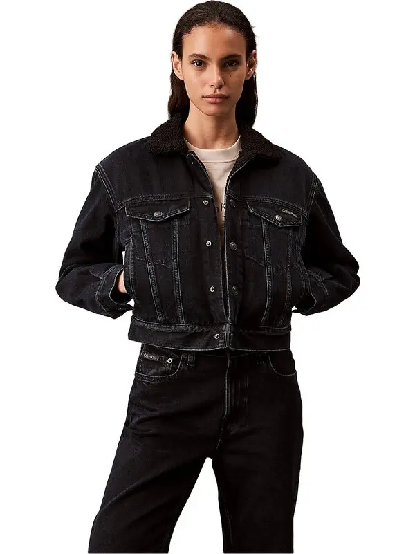 Calvin Klein Sherpa-lined Denim Trucker Jacket - Blue Black Stone