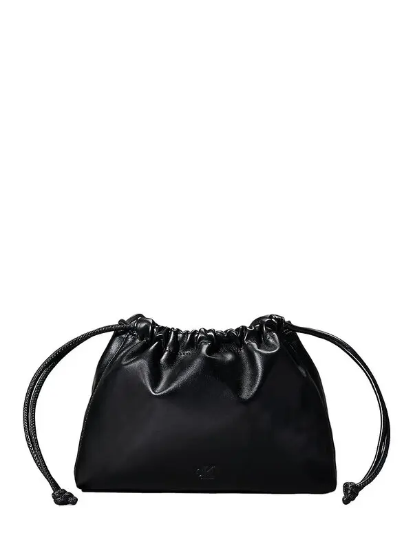Calvin Klein Monogram Drawstring Crossbody Bag - Black