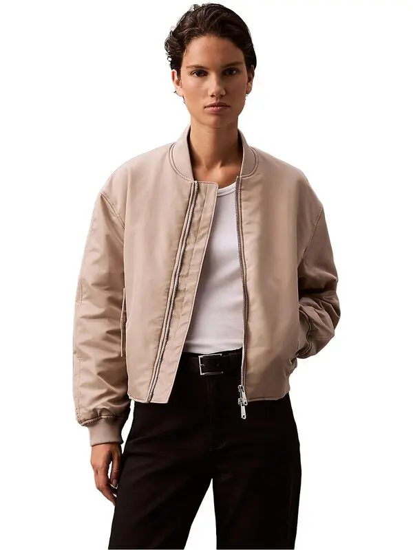 Calvin Klein Filled Nylon Bomber Jacket - Goat