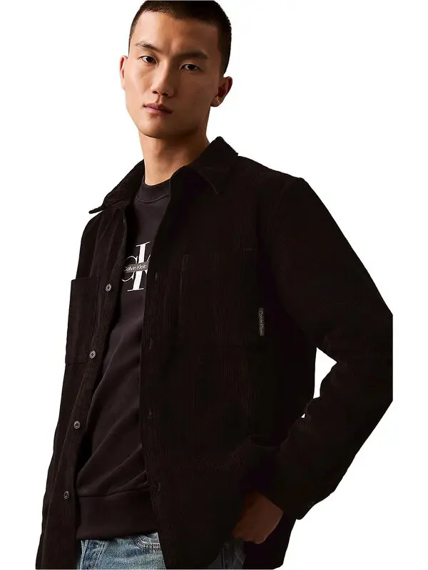 Calvin Klein Corduroy Classic Button-down Shirt - Black Beauty