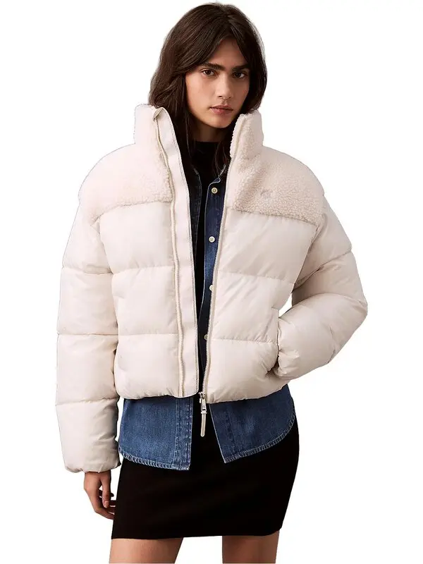 Calvin Klein Classic Sherpa Puffer Jacket - Chalk