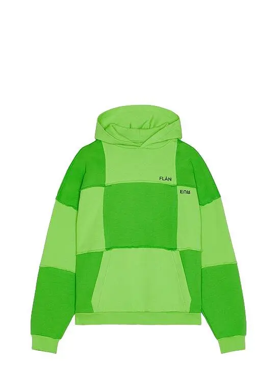 FLANEUR Cut & Sew Hoodie - Neon Green