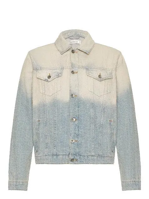 FLANEUR Faded Tweed Denim Jacket - Light Blue