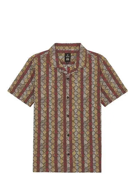 ROARK Gonzo Woven Shirt In Red - Sunburst