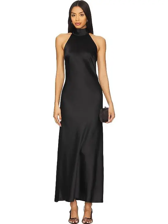 Steve Madden Lara Halterneck Maxi Dress - Black