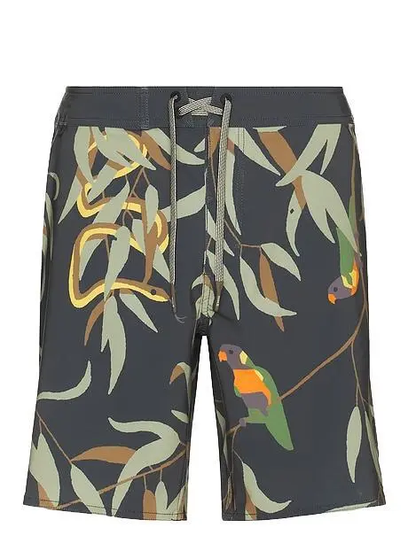 ROARK Passage Printed Swim Short - Gum Tree Charcoal