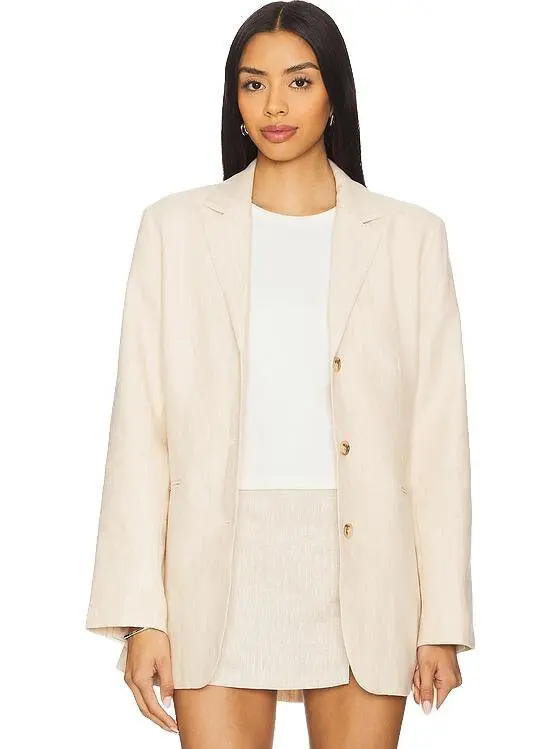 Posse Leon Blazer - Beige Pinstripe