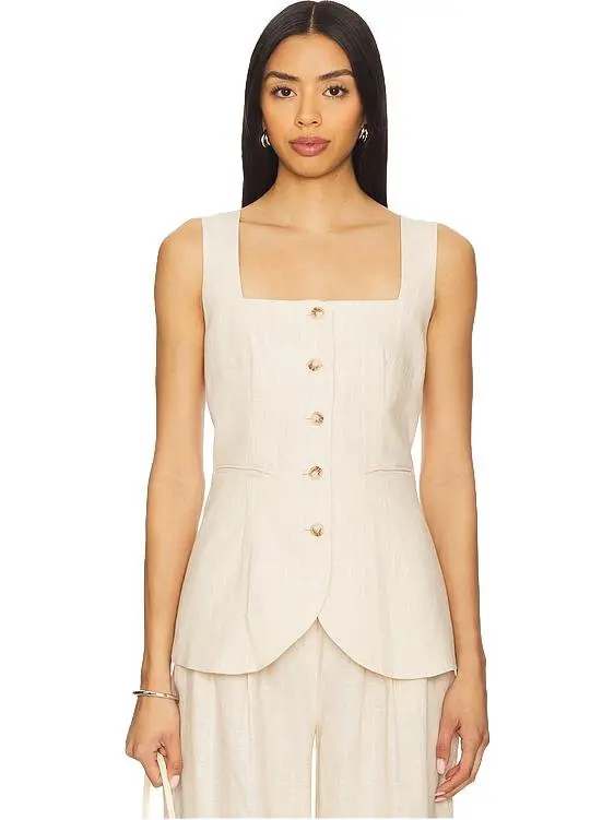 Posse Lucille Gilet - Beige Pinstripe
