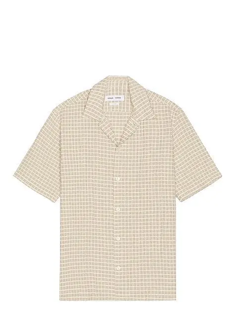 SAMSOE SAMSOE Saayo Short Sleeve Shirt In Grey - Greige Check