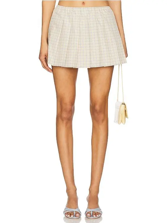 LOVERS AND FRIENDS Alaina Mini Skirt - Yellow Plaid