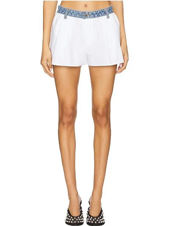Alexander Wang Denim Waistband Short - White