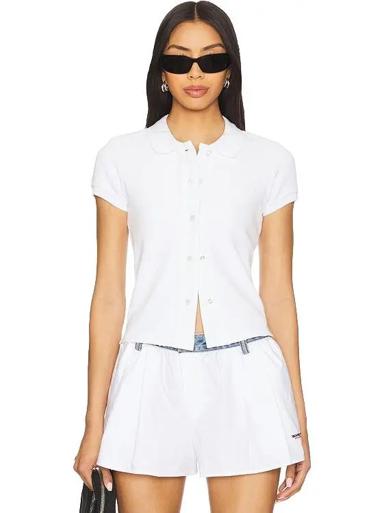 Alexander Wang Deconstructed Polo Cardigan - White