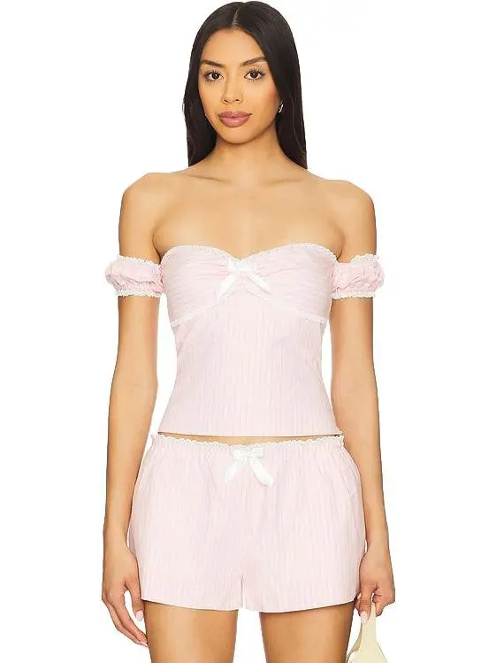 Majorelle Cynthia Top - Pink & White Stripe
