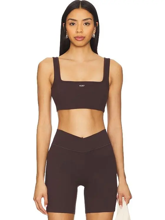 437 The Square Sports Bra In Chocolate - Espresso