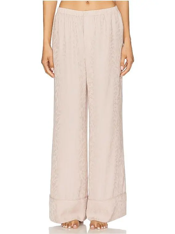 Barefoot Dreams Washed Satin Jaquard Pant - Feather