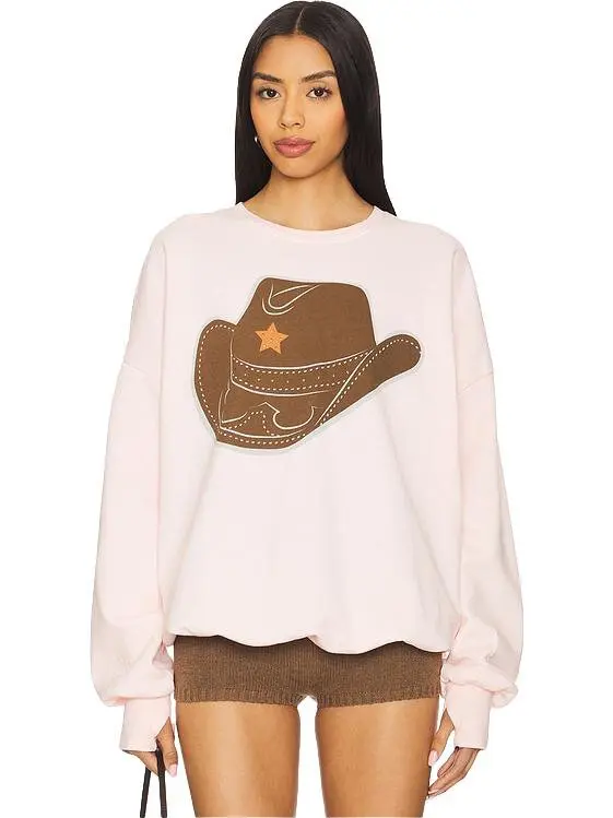 THE LAUNDRY ROOM Rhinestone Cowgirl Jumper Sweatshirt - Blush Pink